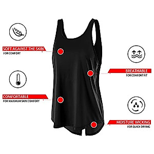 Athletic Tank Tops for Women Loose fit 3 Pack Open Back Strappy Yoga Workout Running Shirt Womens Shirts Summer