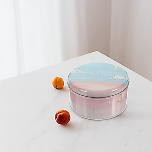 Decorative Cookie Tins Round Metal Cookie Tin with Lid Empty Gift Tin Decorative Nesting Tin Tinplate Container for Holiday Party Favors Treats Biscuits Cookie Gift Tins