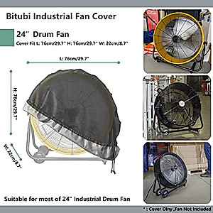 Bitubi Industrial Drum Fan Cover,Waterproof Outdoor Fan Covers,Compatible for 24 Inch Heavy Duty Metal Industrial Drum Fan,Black