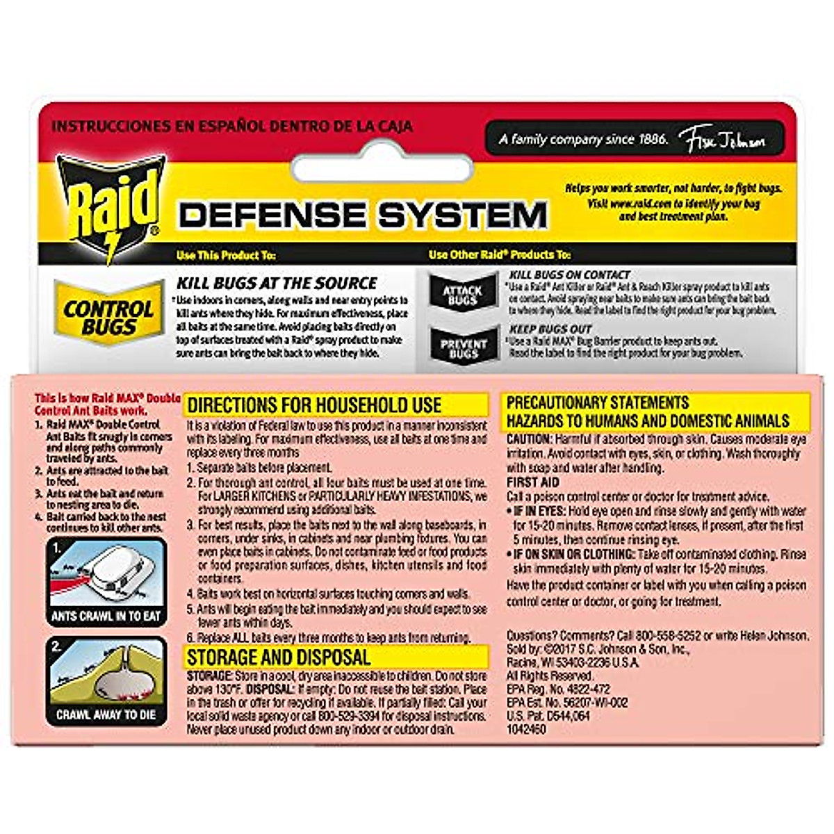 Raid Double Control Ant Baits, 4 CT (Pack - 1), plain