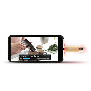 USB Flash Drive 64GB for Android Smart Cell Phone Tablet Computer Car Player TV Projectors Free Up Phone Storage Space Only Works On Phone with Micro USB Port Copy Photos Video (64GB Gold)