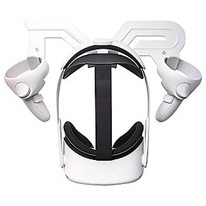 CNBEYOUNG VR Headset Wall Mount Storage Stand Hook Compatible with Quest 2 Pro Quest 3, Valve Index, PSVR 2, HTC Vive, Pico 4, Pimax VR MR XR Headsets and Controllers (White)