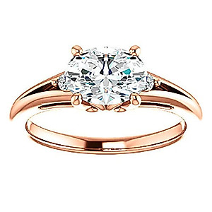925 Silver, 10K/14K/18K Solid Gold Moissanite Engagement Ring, 2.75 CT Oval Cut Handmade Solitaire Ring Diamond Wedding Ring for Women, Birthday, Gifts for Her, VVS1 Colorless