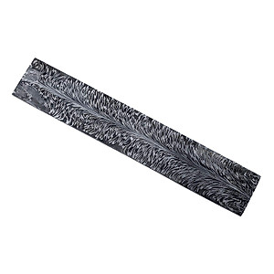 JNR Traders Damascus BIllet Blank - Flat Bar Stock- Knife Making Supplies, 12 Inch Forged Feather Damascus Billet, 5mm Thick 3008