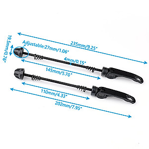 Rowiz 2 Pair Quick Release Bicycle Skewer, Road Mountain Bike Front and Rear Axle Hollow Shaft Set