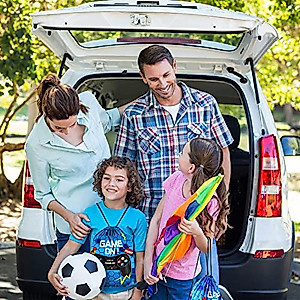 Eccliy 20 Pack Video Game Party Drawstring Bags 12 x 10 Inch Gaming Party Supplies Video Game Party Favors Bags Gamer Party Favors Video Game Goodie Bags for Game Themed Party (Blue, Fresh Style)