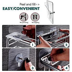 Meltset Adhesive Wall Hooks Heavy Duty Wall Hangers Without Nails Damage-Free Sticky Hooks for Hanging Clear Wall Hooks for Picture Hat Keys Kitchen Tools Bathroom Shower (10 Pack)