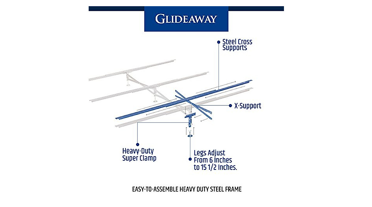 Glideaway X-Support Bed Frame Support System - Strong Center Support