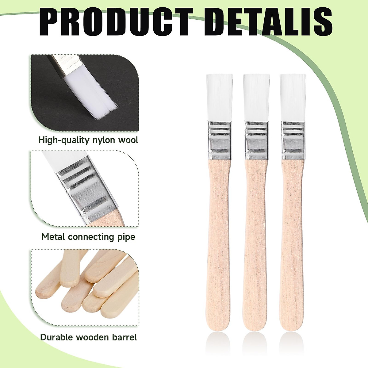 5 Inch Paint Brush Trim Painting Tool Soft Bristle with Wood Handle Small Paint Brushes for Wall, Touch Up, Cabinets, Fences, Edge Painting Tool(0.5" Wide, White