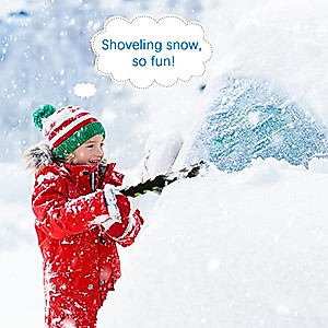 3 Pieces Snow Scraper for Car Detachable Ice Scraper and Brush with Foam Grip Detachable Snow Mover No Scratch for Winter Cars Windshield Trucks SUVs, Green Orange Blue