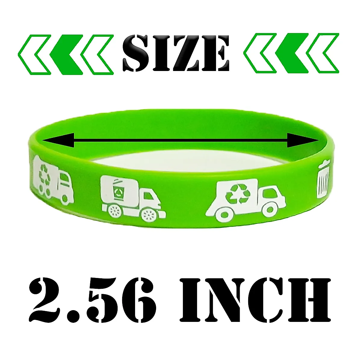 ATSMOICY 24 Garbage Truck Themed Party Silicone Wristband Bracelets Rubbish truck Themed Baby Shower Birthday Waste Management Recycling Party Supplies Decorations Favors Rubber Bracelet