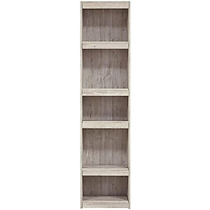 Signature Design by Ashley Willowton Coastal Entertainment Center Pier Bookcase with 3 Adjustable Shelves, Whitewash