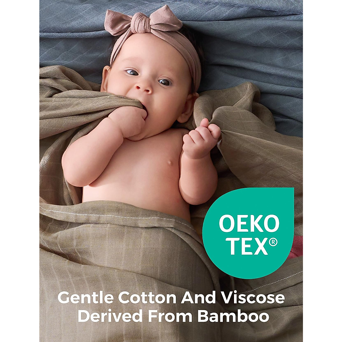 Momcozy Muslin Swaddle Blankets, Soft Silky Baby Blankets for Baby Boys & Girls, 4-Pack Breathable and Skin-Friendly Baby Swaddle, Baby Blankets Unisex, 47 x 47 inches