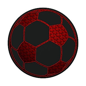 Red Soccer Ball On Black PopSockets Swappable PopGrip