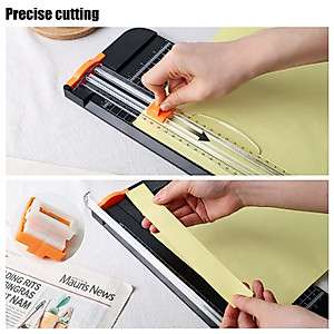 Koogel Black Mini Paper Cutter, A4 Paper Trimmer 15" x 6.1" Paper Cutter for Scrapbooking Craft Paper Coupon Label Cardstock