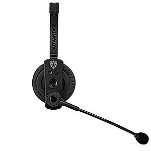 Blue Tiger Advantage Wireless Bluetooth Voice Assisted Headset – Professional Truckers Noise Cancellation Head Set with Microphone – Clear Sound, Long Battery Life, No Wires - 30 Hour Talk Time, Black
