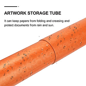 Document Tube Holder Kraft Storing Tubes Document Poster Tube Paper Storage Tube for Blueprints Prints Posters Targets Artworks and Drawings Orange Calligraphy Tube Telescoping Drafting Tube