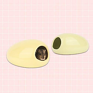 POPETPOP Guinea Pig Hamster Hideout Ceramic Cartoon Hamster House Chinchilla Mini Hut Small Pet Animals Hideout Cage House Summer Cool Hideout Guinea Pig Bedding