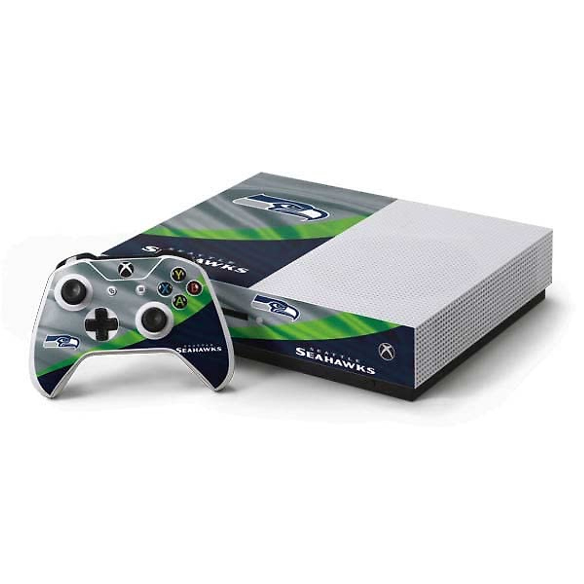 Skinit Decal Gaming Skin compatible with Xbox One S Console and Controller Bundle - Officially Licensed NFL Seattle Seahawks Design