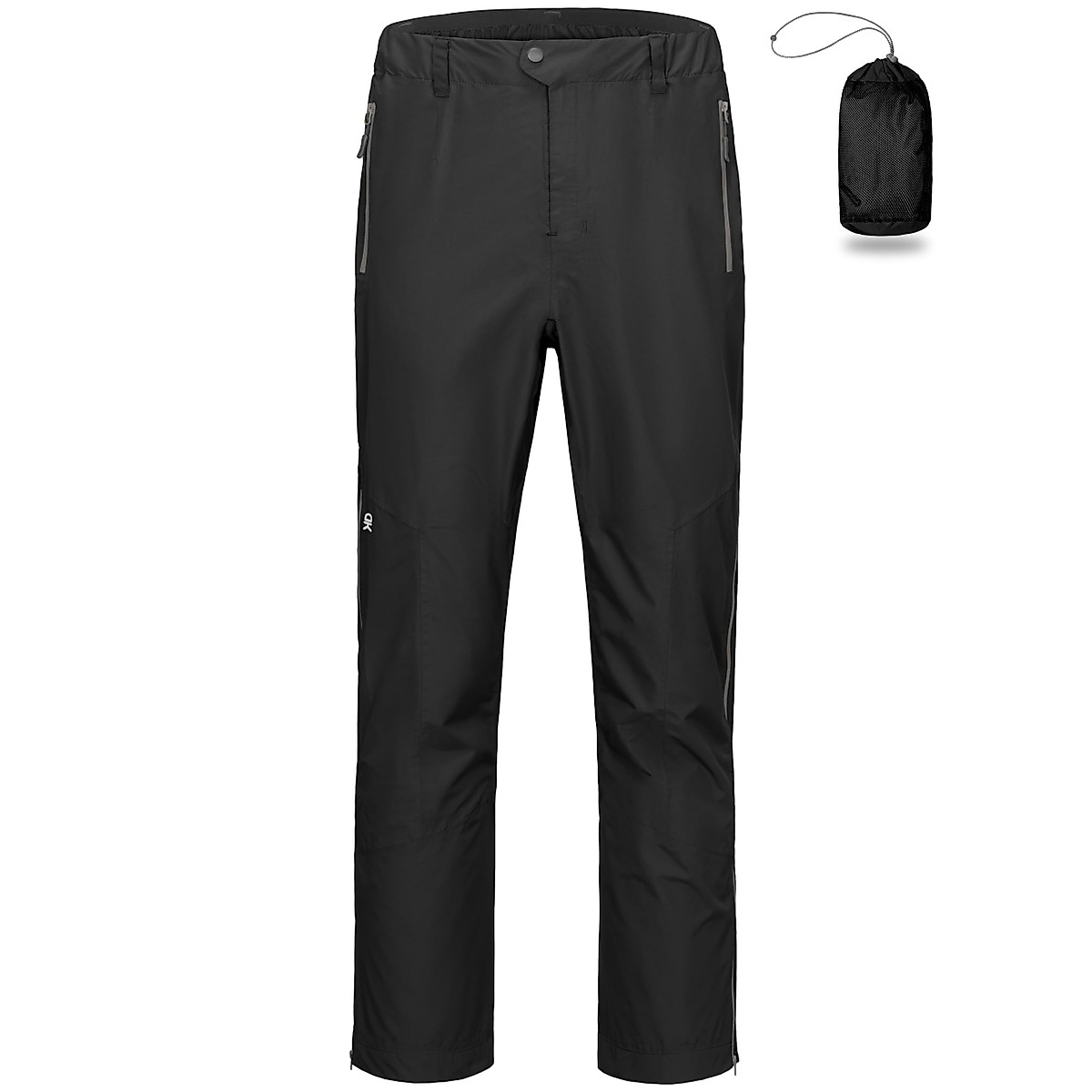 Little Donkey Andy Men's Waterproof Rain Pants Windproof Overpants Lightweight Outdoor Trousers for Hiking Golf Fishing Black XL