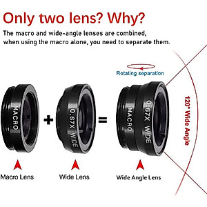 Universal Clip Lens - 3 in 1 Cell Phone Camera Lens Kit Wide Angle Macro Fisheye Lens Universal for Smart Phones