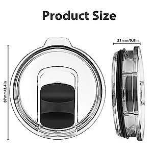 Ullnosoo Tumbler Lids for Yeti, 2 Pack Magnetic Replacement Cup Covers for 20 oz Tumbler, 10/24 oz Mug, 10 oz Lowball, 16 oz Pint, for Rambler, Ozark Trail, Old Style Rtic, Coffee Tumbler Leak Proof