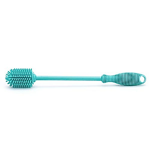 Chicco Silicone Bottle Brush 9.5" Long, BPA-Free, Comfort Grip Handle, Dishwasher & Sterilizer Safe - Teal