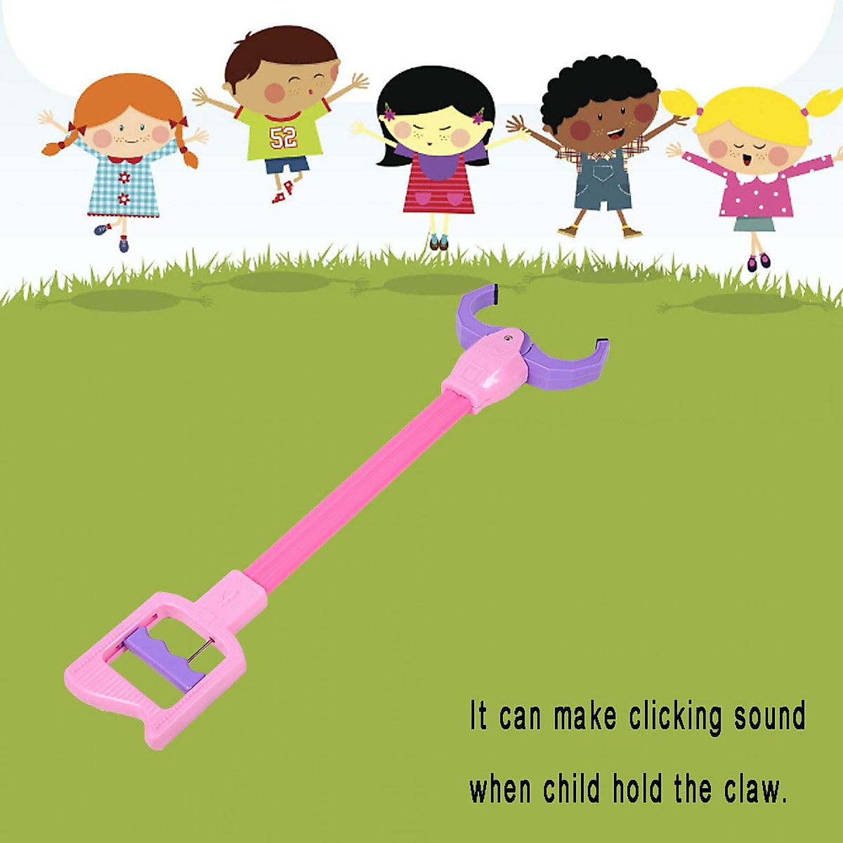 Niiyen Durable Grabber Toy, Children Intelligence Toy Hand Claw Grabber Kids Grabbing Pick Up Toys with Flexible Movement and Accompanying Sound for Playing at Daily Life(Pink)