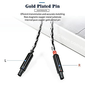 GUCraftsman 16 Strands 7N Single Crystal Copper/Silver Mixed Headphones Replacement Cables 4Pin XLR/2.5mm/4.4mm Balance for SENNHEISER HD800 HD800s HD820s HD820 Dharma D1000 (4.4mm Plug)