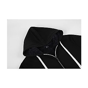 JACKETOWN Athletic Hoodies for Men Heavy Zip Up Sweatshirt Sherpa Fleece Jacket Winter Warmth Coat, 004Black, XL