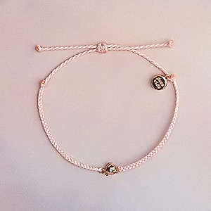 Pura Vida Rose Gold-Plated Disney Flounder Charm Bracelet w/Opal Stones - Adjustable Band, Brand Charm - Baby Pink