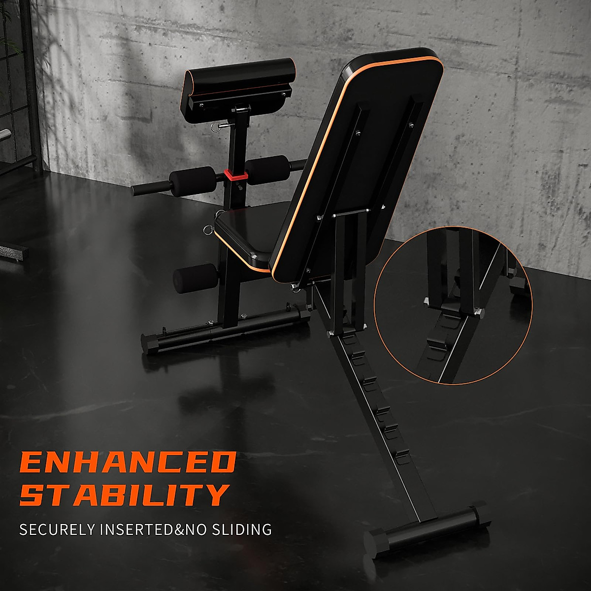 Weight Bench for Home Gym, Adjustable and Foldable Weight bench, Multi-purpose Workout Bench, Bench Press Sit up Incline Flat Decline all in 1, Stable Gym Bench for Full Body Exercise