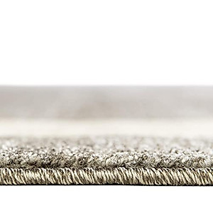 Unique Loom Del Mar Collection Area Rug-Transitional Inspired with Modern Contemporary Design, Square 8' 0" x 8' 0", Gray/Ivory