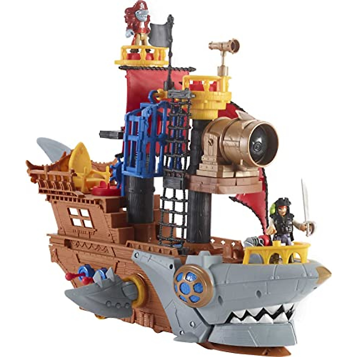 Imaginext Preschool Toy Shark Bite Pirate Ship Playset With Figure & Accessories For Pretend Play Ages 3+ Years