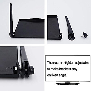 YOKEPO 6-Inch Wide Platform Solid Screen Shelf Adjustable Mount Desktop PC Monitor Used to Place Cable Box Speakers Apple TV Playstation Camera Frames Remote - Black