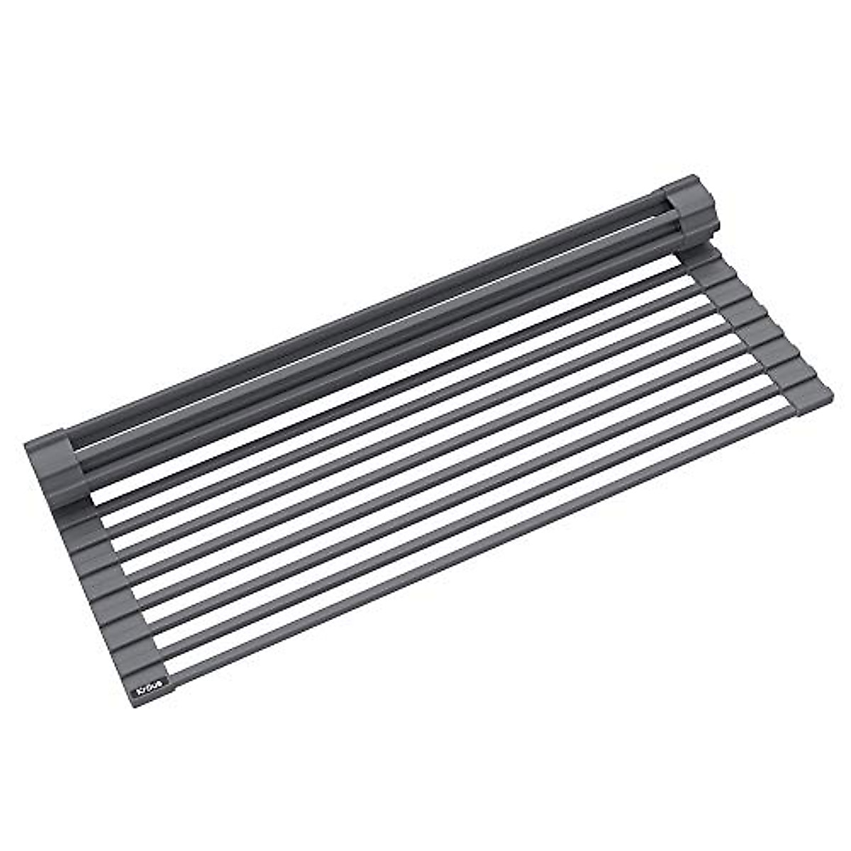 Kraus KRM-11DG Multipurpose Over Sink Roll-Up Dish Drying Rack, Dark Grey