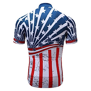 Men's Cycling Jersey Summer Cycling Shirt Short Sleeve Bicycle Clothing Breathable Full Zipper Bicycle Jacket with 3 Pockets