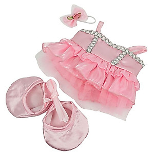 Pink Ballerina Outfit Teddy Bear Clothes Fits Most 8 inch to 10 inch Stuffed Animals