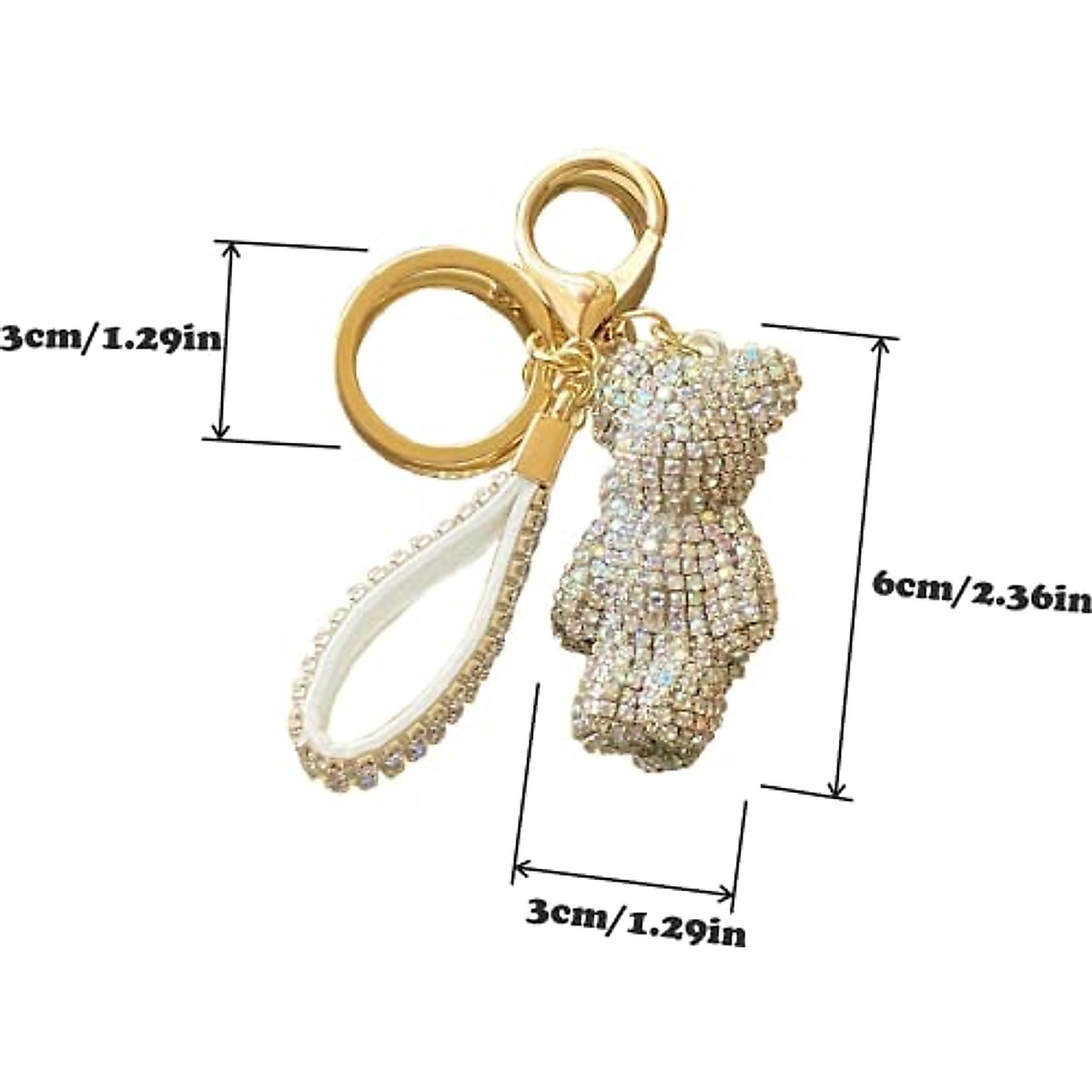 Keychain for woman and girl Crystals in a keychain Fashion pendant for bag or backpack Teddy Bear in Crystals