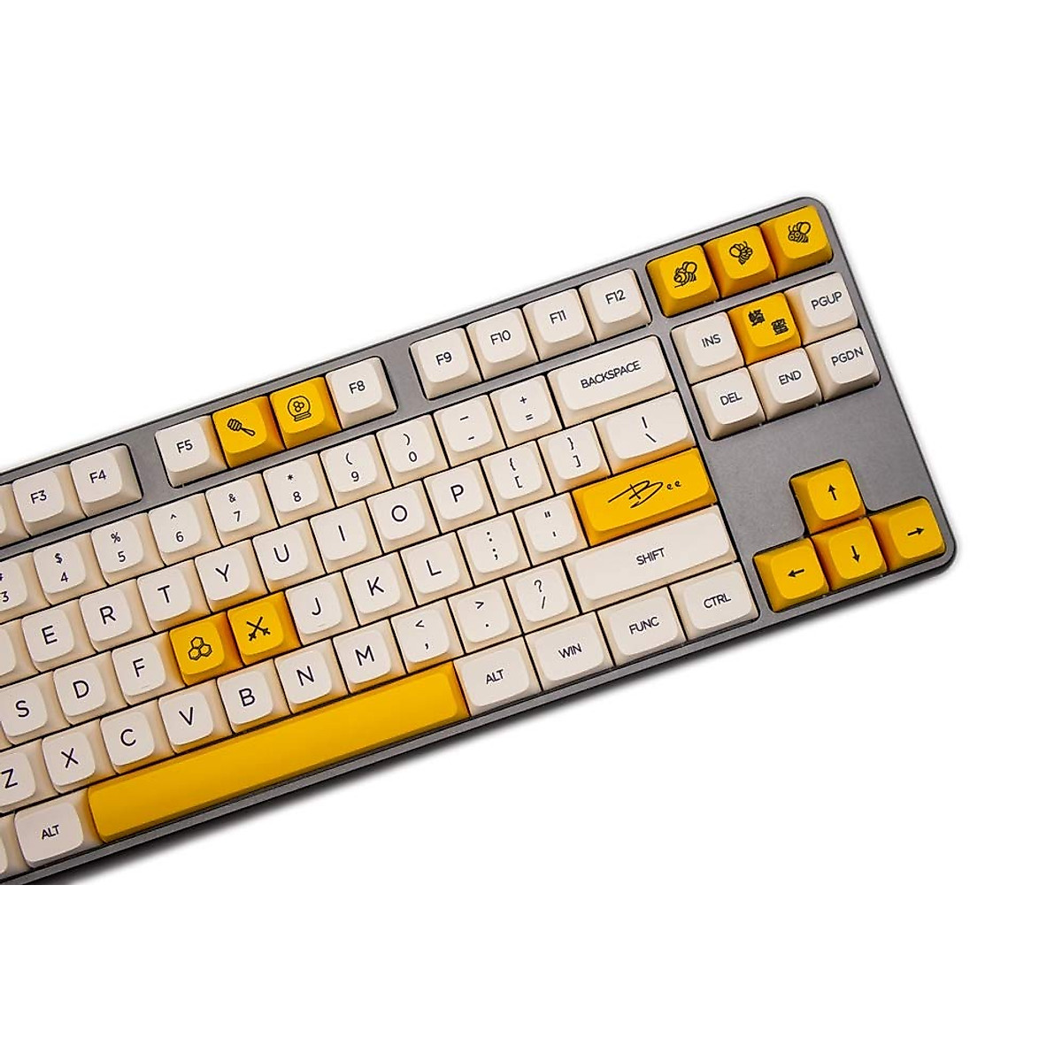 Blue Hat XDAS keycaps Dye-Sublimated Keycap for Cherry MX Switch keycaps for Wired USB Mechanical Gaming Keyboard (Milk)