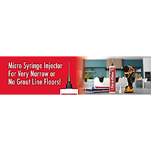 The Original Award Winning Fix-A-Floor Micro Syringe Adapter Pro Pack (6) For Loose & Hollow Flooring Repair. The Micro Syringe Injector should only be used in grout lines less than 1/8”