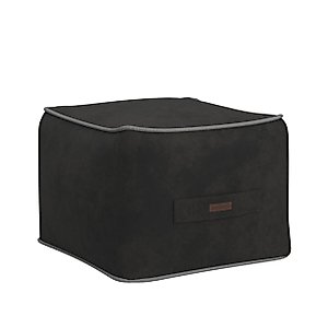 English Home Ottoman Pouffe, Comfortable Cube Foot Stool, Soft Velvet Bean Bag, Home Decor Footstool Extra Seating for Living Room, Bedroom, Casha, 17.7x17.7 inch (45x45 cm), Anthracite