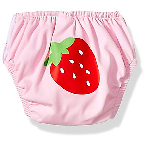 KIKO & MAX Baby Girls' Infant Three-Pack Absorbant Reusable Swim Diaper (Medium)