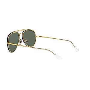 Ray-Ban RB3584N Blaze Aviator Sunglasses, Gold/Dark Green, 61 mm