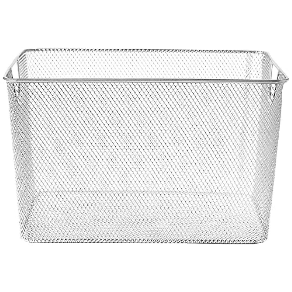 Silver Mesh Open Bin Storage Basket Organizer for Fruits, Vegetables, Pantry Items Toys, Etc.