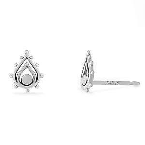 Boma Jewelry Sterling Silver Balinese Tribal Boho Teardrop Stud Earrings
