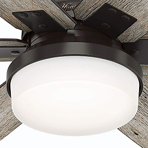 Hunter Fan 64 inch Noble Bronze Indoor Ceiling Fan with Light Kit and Remote Control for Living Room, Bedroom, Office, Laundry Room (Renewed)