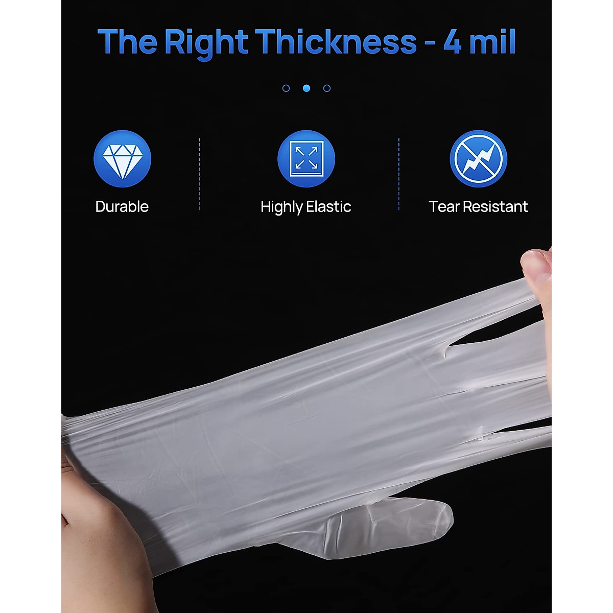 JMU Clear Vinyl Exam Gloves Small 100 Count, Latex Free Powder Free, 4 mil Thick Disposable Vinyl Gloves, Food Safe Gloves