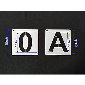 3 Inch Letter Stencils Kit, Alphabet Art Craft Stencils, Reusable Plastic Letters and Numbers Stencil Set for Wood, Wall, Fabric, Rock, Chalkboard, Signage and DIY Art Projects (White, 36 Pcs)