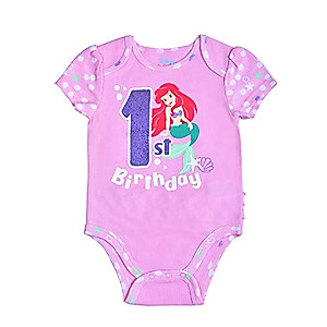 Disney Princess Baby Girls Short Sleeve Bodysuit for Infants – Pink/Purple/Yellow/Blue